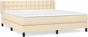 Box spring postel s matrací krémová 180x200 cm textil 3130054