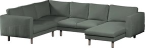 Potah na pohovku IKEA Norsborg rohová, 5-místná se šezlongem barva zelená látka pletený vzor