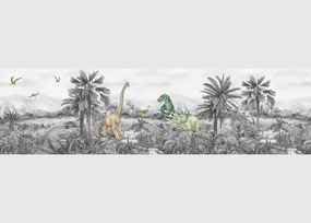 Dětská samolepící bordura na zeď Dino | 5 m x 13.8 cm | DWBD8183