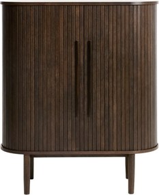 Skříňka v dekoru dubu s posuvnými dveřmi v tmavě přírodní barvě 100x118x40 cm Meta – Unique Furniture