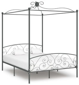 Rám postele s nebesy šedý kovový 180 x 200 cm,  284485