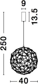 Závěsné LED svítidlo NOVA LUCE SOLE 21W 3000K 9186002