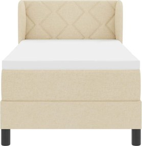 Postel s boxspringem s čelo Krémová 80 x 200 cm textil 3340057