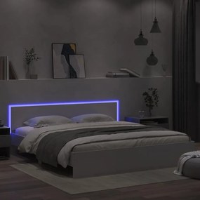 Rám postele s čelem a LED osvětlením bílý 180 x 200 cm - Default Title