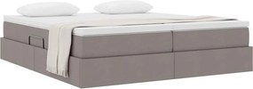 Postel s úložným prostorem a matrací Taupe 200 x 200 cm 3370358