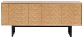 Dubová rýhovaná komoda Woodman Camden s březovou podnoží 175 x 45 cm