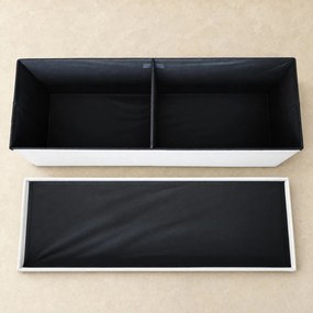 Puf s úložným prostorem, obdélníkový, skládací, 110 × 38 × 38 cm, béžový