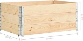 Vyvýšené záhony 3 ks 100 x 150 cm masivní borové dřevo 3055171