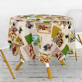 Ubrus PVC kulatý M-064 - Olivy (různé velikosti)