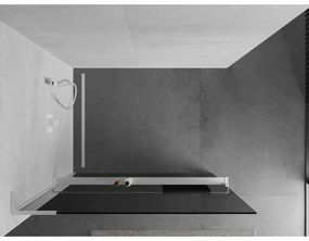 Mexen Kioto+ L, sprchová zástěna Walk-In s poličkou a věšákem 80 x 200 cm, 8mm šedé sklo, bílý profil, 800-080-123-20-40
