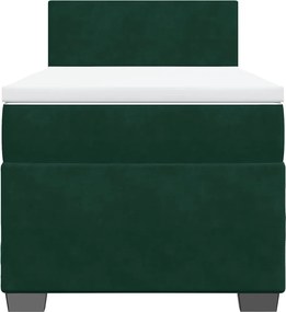 Box spring postel s matrací tmavě zelená 90x190 cm samet 3288483