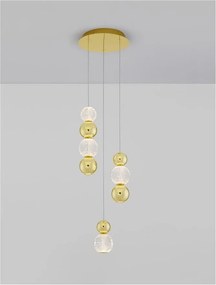 Nova Luce Závěsné LED svítidlo BRILLE zlatý hliník a Sklo 18W 3200K stmívatelné