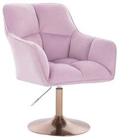 LuxuryForm DESIGN Otočné křeslo AMALFI VELUR na zlatém talíři - levandule
