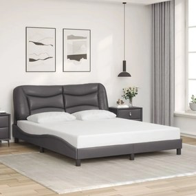 Rám postele bez matrace Hvar šedý 160x200 cm umělá kůže 3208012