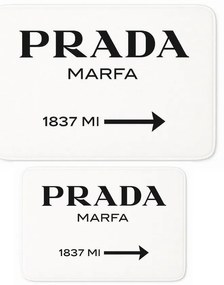 Bílé sametové koupelnové předložky v sadě 2 ks 60x100 cm Prada – Mila Home