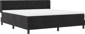 Postel s boxspringem s čelo Černý 200 x 180 cm samet 3341536