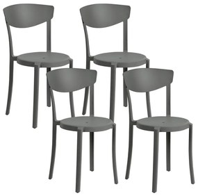 Sada 4 jídelních židlí tmavě šedé VIESTE Beliani