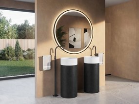 Sapho Oasis umyvadlo volně stojící 40 x 89 cm bez otvoru pro baterii bez přepadu keramika bílá/beton infinity AS408-42238