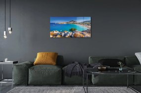 Obraz na skle Řecko pobřeží beach panorama 120x60 cm