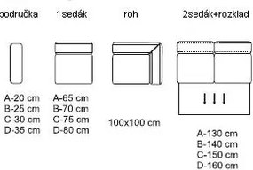 Rohová sedací souprava MODULO II