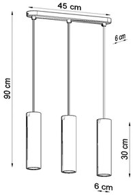 Sollux SL.0655 - Lustr na lanku LUVO 3xGU10/40W/230V beton/černá