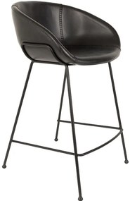 OnaDnes -20% Černá koženková barová židle ZUIVER FESTON 65 cm