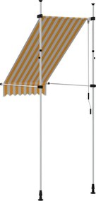 Ručně zatahovací markýza 100 cm oranžovo-bílé pruhy 145831