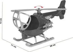 Vrtulník modrý 25 cm / Otevírací kabina / Plast / od 3 let