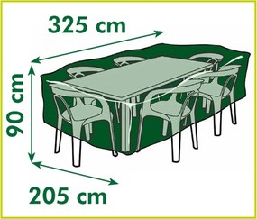 Nature Plachta na zahradní nábytek pro obdélníkové stoly 325x205x90 cm [403687]