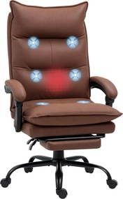 Ergonomická kancelářská židle Vinsetto s masážní funkcí, opěrkou pro bedra, sklápěcí funkcí, nastavitelným výškovým podstavcem a otočným mechanismem 3