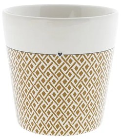 Bastion Collections Porcelánový šálek Check in Caramel  240 ml, hnědá barva, porcelán