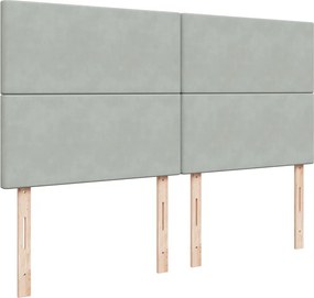 Box spring postel s matrací světle šedá 180x200 cm samet 3293272