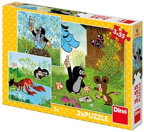 Dino Puzzle Krteček a kalhotky 3x55 dílků