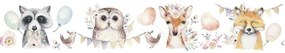 Marburg Nástěnná bordura pastelová ZVÍŘATKA do dětského pokoje Zvolte variantu: Bílá zvířata