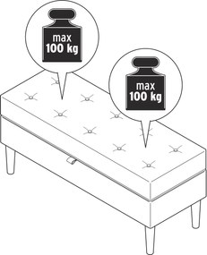 Tchibo - Polstrovaná lavice s úložným prostorem - barva: růžová