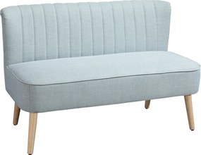HOMCOM 2-místná látková pohovka - Retro design, čalouněná pohovka, dřevěný rám, světle zelená 117 x 56,5 x 77 cm | Aosom