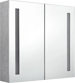 LED koupelnová skříňka se zrcadlem betonově šedá 62x14x60 cm 326518