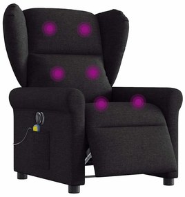 Elektrické masážní polohovací křeslo černé textil 3303366