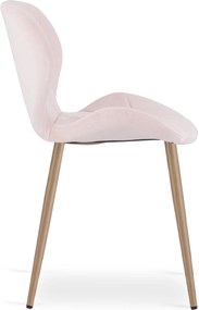 Jídelní židle MANGO VELVET, světle růžová