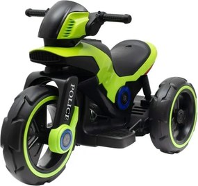 Dětská elektrická motorka Baby Mix POLICE zelená