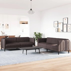 2dílná sedací souprava tmavě hnědá textil 3209241