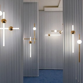 Toolight - LED stropní lampa závěsná 60cm 12W APP476-CP, bílá-zlatá, OSW-00608