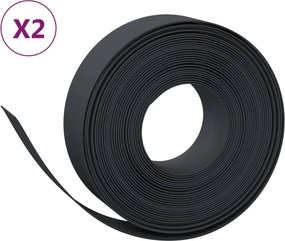 Travní lemy 2 ks černé 10 m 15 cm polyethylen 3155444