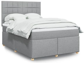 Box spring postel s matrací světle šedá 160 x 200 cm textil 3293631