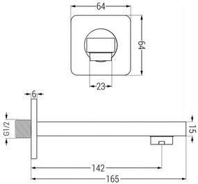 Mexen CUBE - 3-výstupová podomítková sprchová sada 7v1, chromová, 77503-set