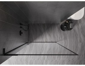 Mexen, Mexen Kioto-XF L sprchová stěna s rámem 90 x 202 cm, průhledná 10 mm, černá - 800-090-174-70-00-XF