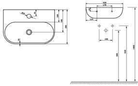 Černé keramické umývátko 42x29 cm Nerissa – Sapho