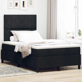 Postel s boxspringem s čelo Černá 120 x 190 cm textil 3339450