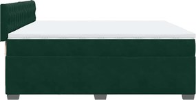 Box spring postel s matrací tmavě zelená 200x200 cm samet 3288711