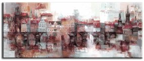 Malvis ® Obraz snové pražské panoráma - bordó Velikost (šířka x výška): 100x40 cm